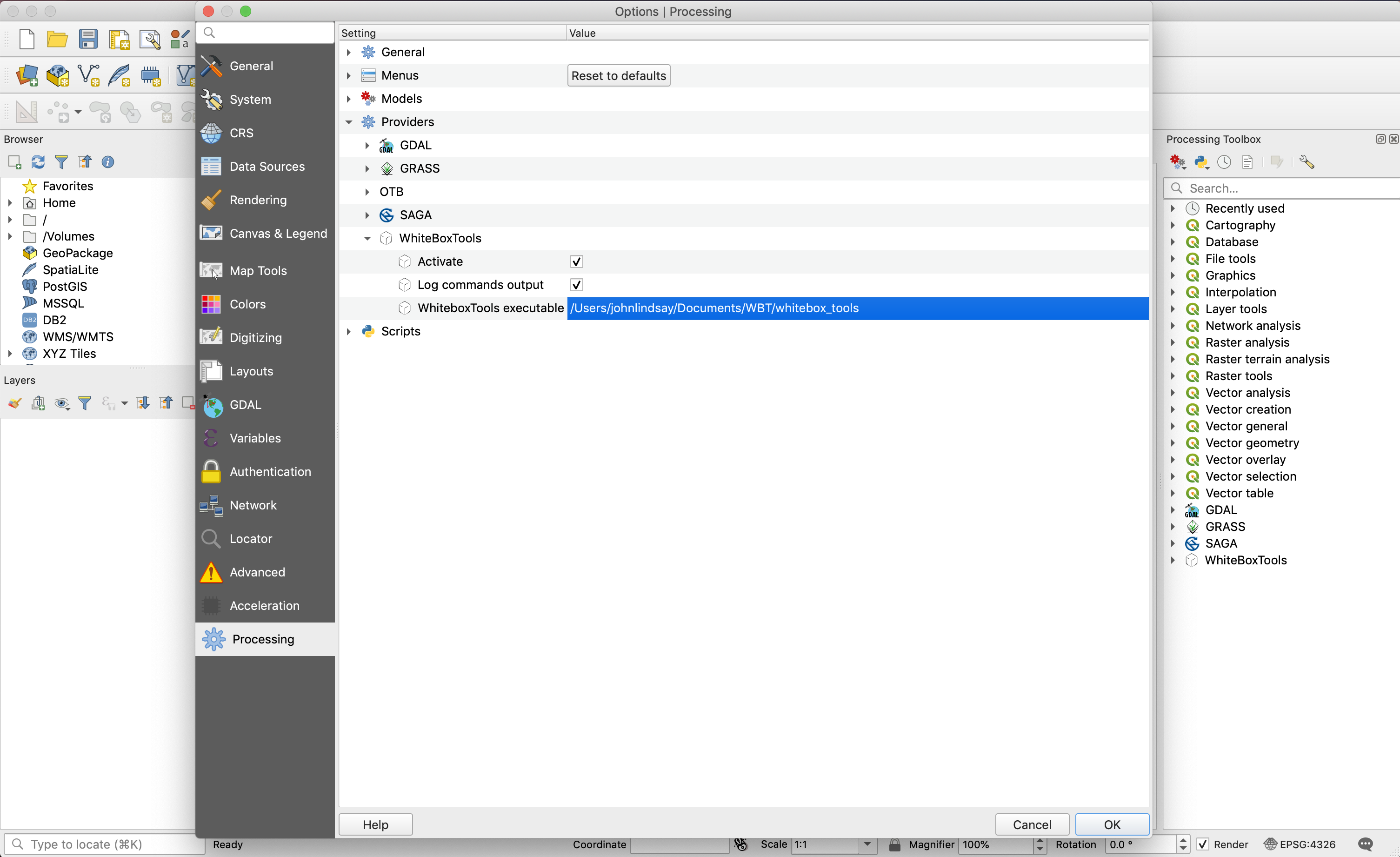 QGIS Plugin WhiteboxTools User Manual